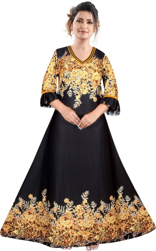 Buy Pursa Gold Sarina Printed Nighty, L (Pack of 1) Online at Best ...