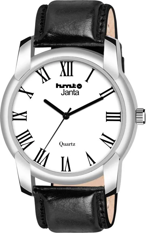 Buy HMTO Analog White Dial And Black Strap Watch For Men And Women ...