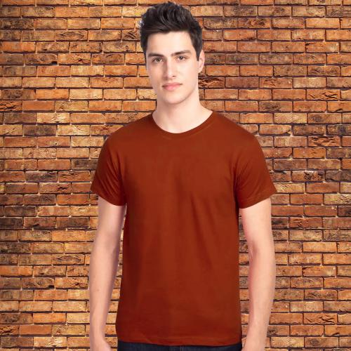 Buy Tee Town Plain Cotton Round Neck Tshirt for mens Rust| T shirt for ...