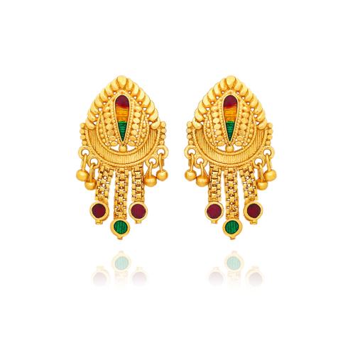 Buy arch fashion Traditional Gold Platted Stud Earring ERG1841 Online at Best Prices in India ...