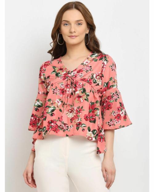 Buy La Zoire Floral High Low Peplum Top Online at Best Prices in India ...