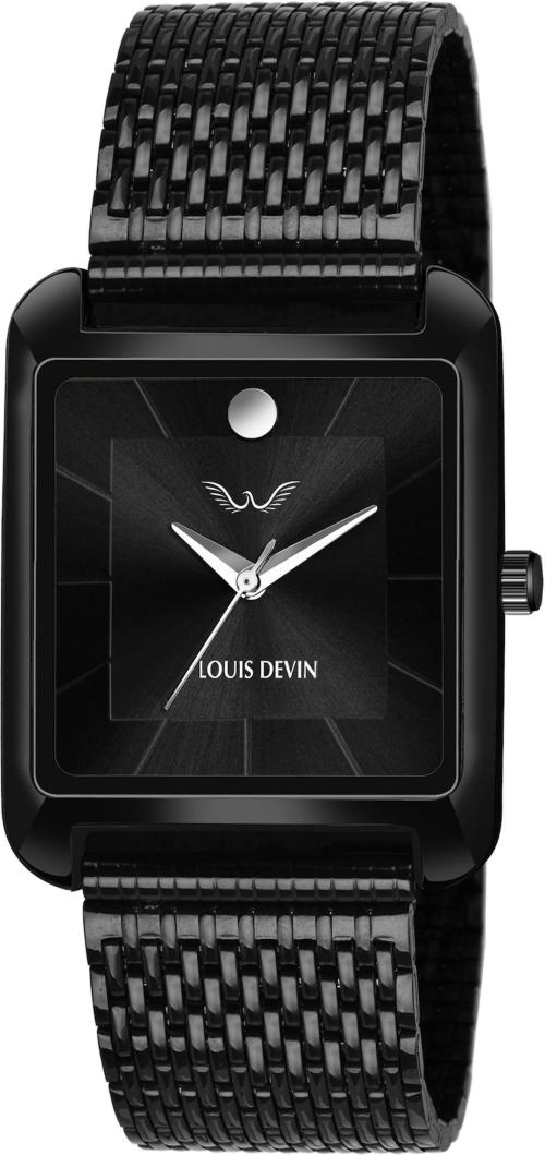 Buy Louis Devin Black Plated Steel Chain Analog Wrist Watch for Men ...