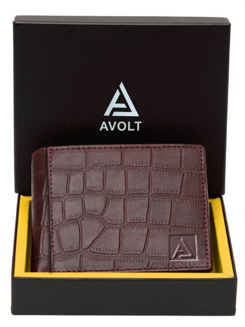 Buy AVOLT Top Grain Maroon Leather Wallet for Men Online at Best Prices ...