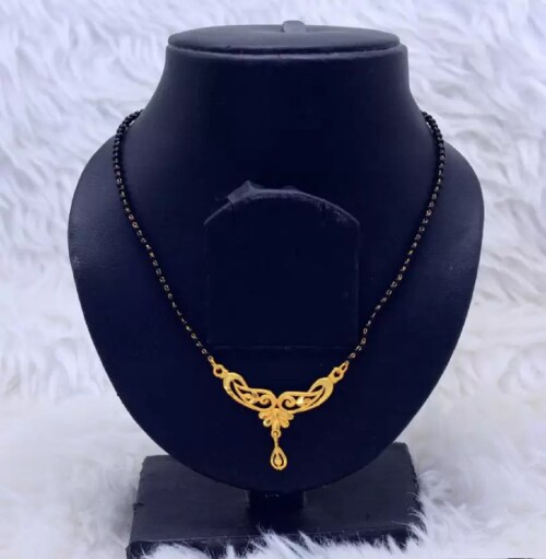 Buy SIJCM Gold Plated Mangalsutra Tanmaniya with Black Bead Mangalsutra ...