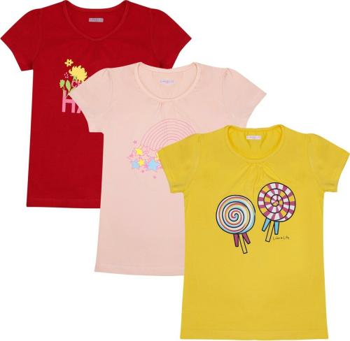 Buy Luke and Lilly pack of 3 Girls Half Sleeve Tshirt Online at Best ...