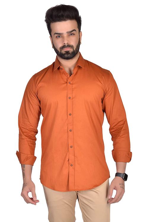 Buy Selyem Men Rust Casual Shirt Rust XXL Online at Best Prices in ...