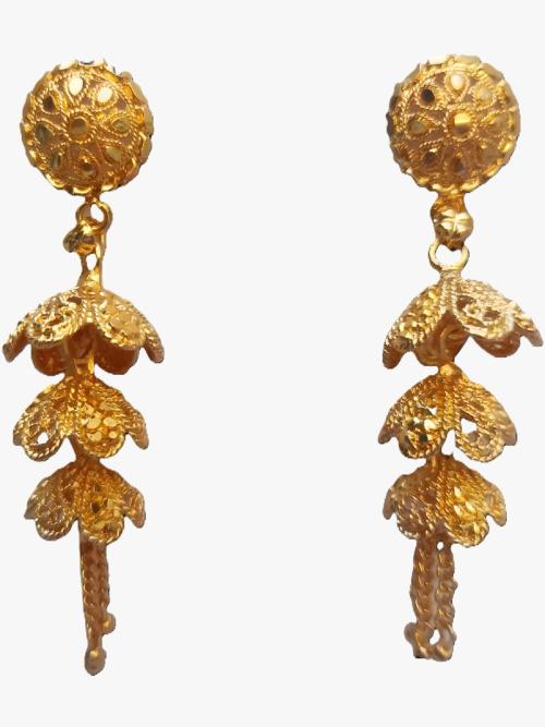 Buy VIBRANCE GOLDEN DULL JUMKHI EARRING FOR WOMEN Online at Best Prices ...