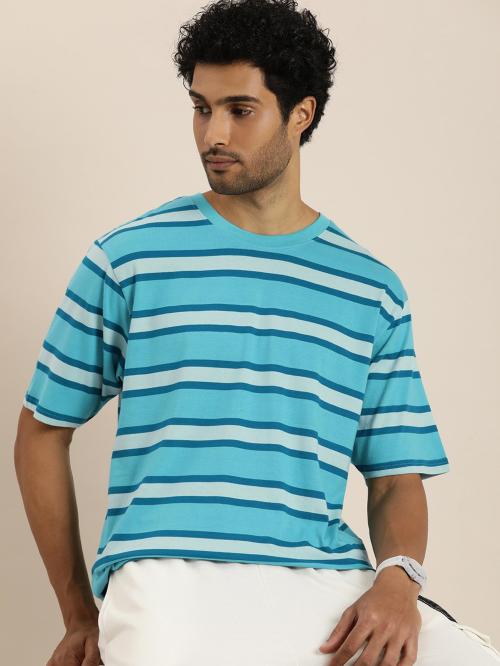 Buy Difference of opinion Multicoloured Striped Oversized T-Shirt ...