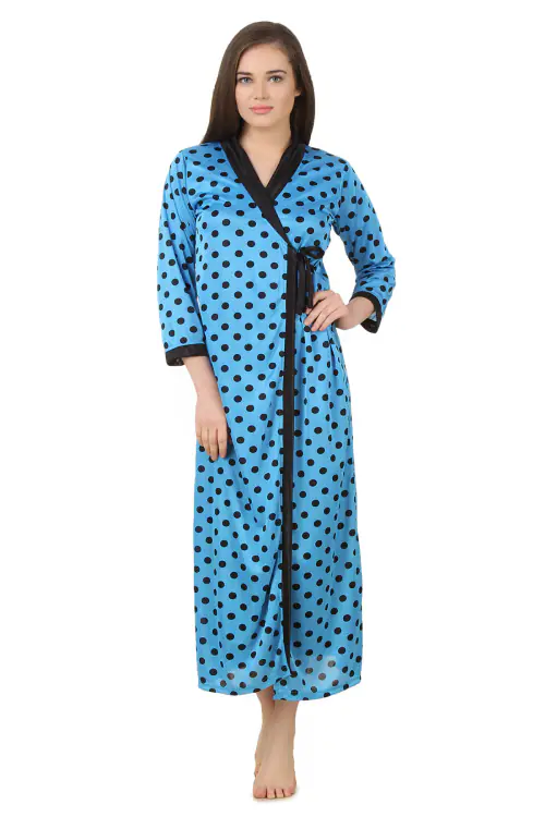 Buy Fasense Women Satin Nightwear Sleepwear Wrap Gown Set, DP165 Online ...