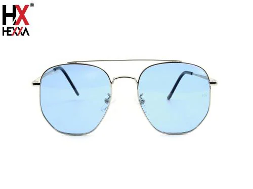 Buy HEXXA Fancy Polycarbonate Lens Metal Frame Round Sunglasses for Men ...