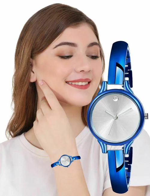 Buy ILOZ New Best Collection Silver Blue Ladies watches Girls Wrist ...