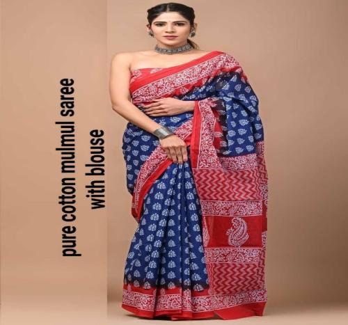Buy TARUNYA TEXTILE Cotton saree with same blouse and same colour-D21 ...