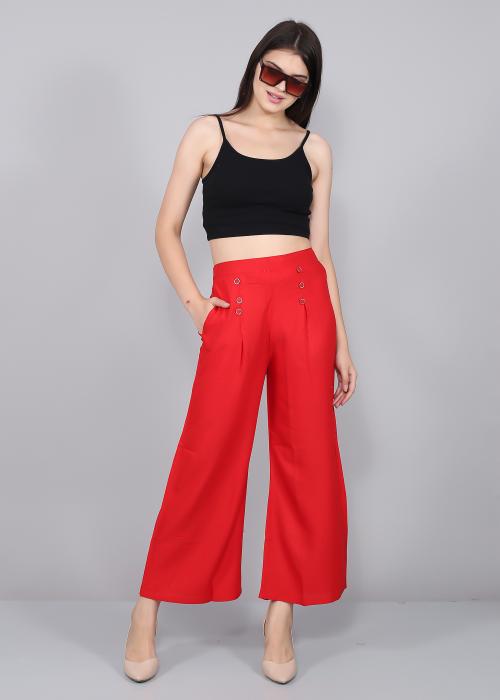 Buy Globish Girl Relaxed Women Red Trousers Online at Best Prices in ...