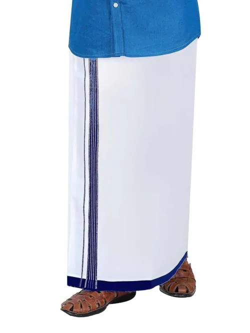 Buy PRAKASAM COTTON COTTON Men's fancy Jari border double (1.28x4.00 ...