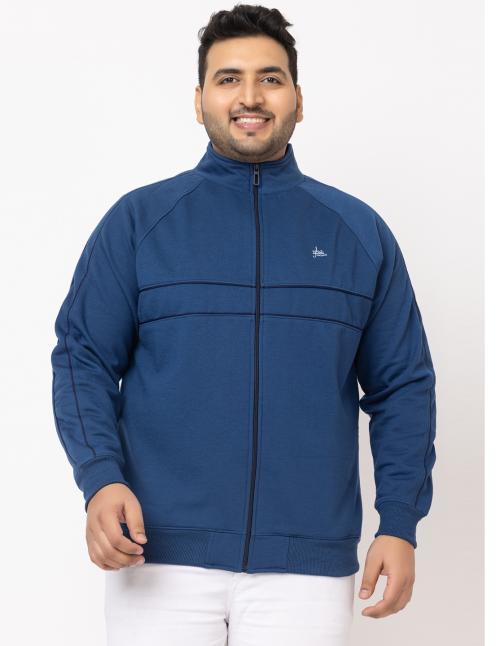 Buy YHA Men's Regular Fit Plus Size Zipper jackets Indigo Online at ...