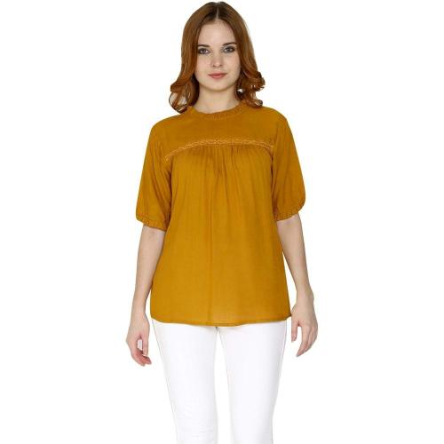 Buy Retrovis Women Mustard Tops XL Online at Best Prices in India ...