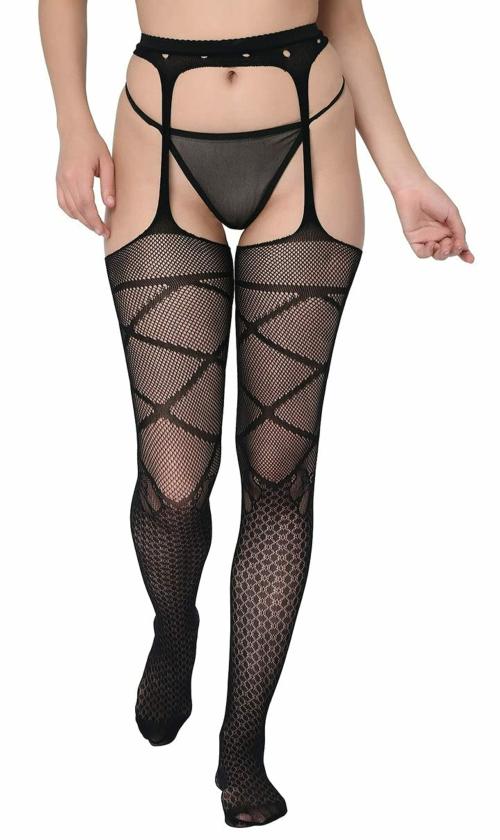 Buy ogimi - ohh Give me Women's Sheer Fishnet Lower Bodystocking (Design 7) Online at Best ...