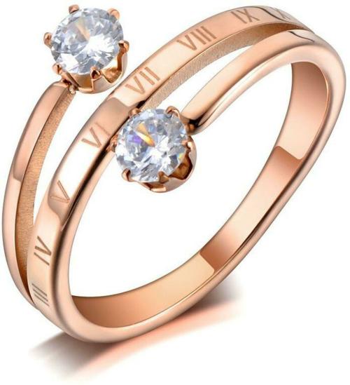 Buy MYKI Women White Gold-Plated Stainless Steel Classic Ring Online at ...