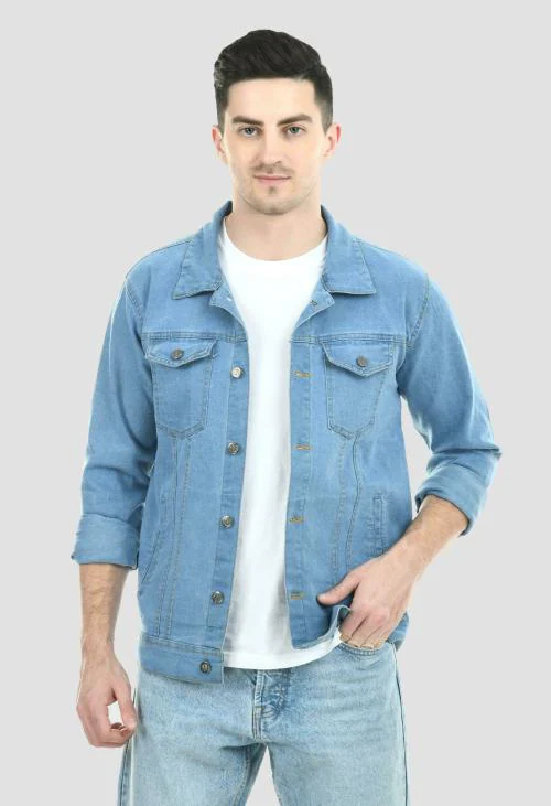 Buy Montrez Men Light Blue Solid Jacket Online at Best Prices in India ...