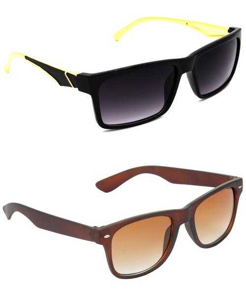 Buy Hrinkar Grey Rectangular Sunglasses for Men, Women, Boys & Girls ...