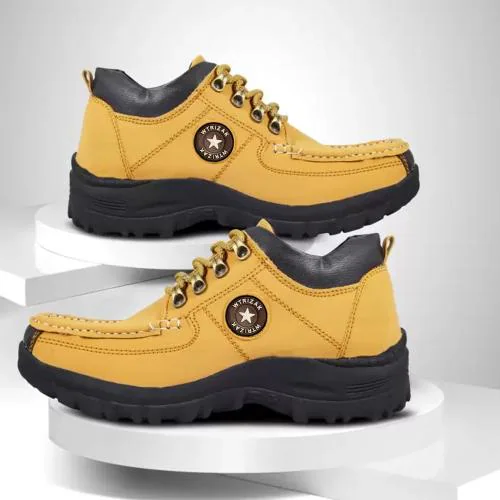 Buy Wtrizak Men's Beige Stylish Synthetic Leather Lace - Ups Boots ...