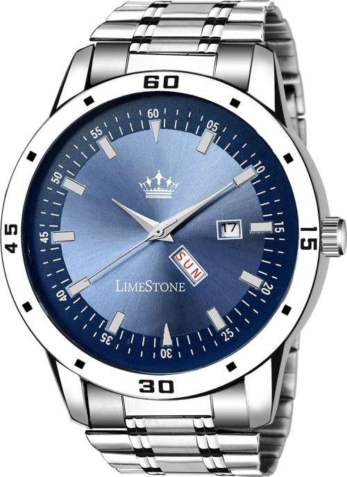 Buy LIMESTONE Analog Blue Dial Silver Strap Watch For Men (LS2700 ...
