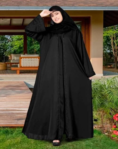 Buy AMBAJI FASHION Nida Matte Solid Burqa With Hijab (Black) Online at ...