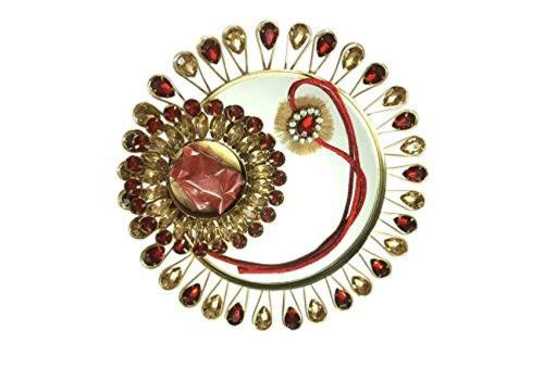 Buy LOOPS N KNOTS Rakhi, Roli, Chawal Tikka and Golden Platter for ...