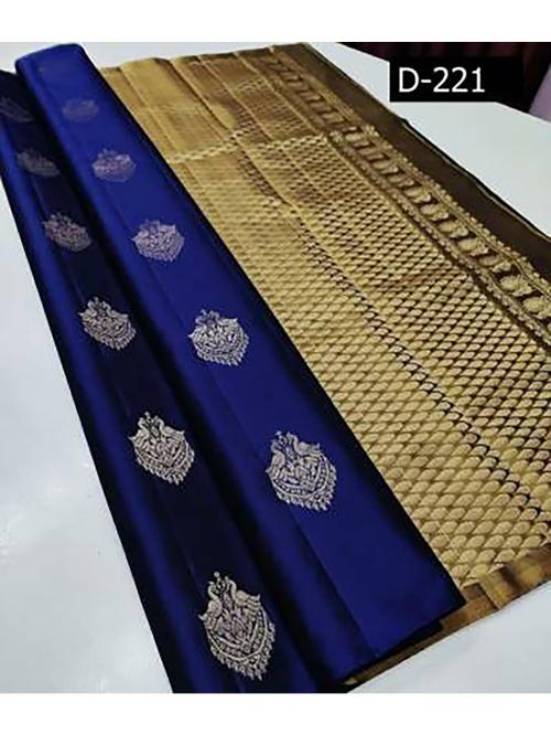 Buy Marabout Women Blue Tissue Kanjivaram Saree Online at Best Prices ...