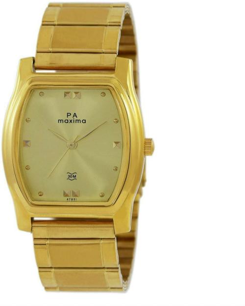 Buy Maxima Analog Gold Dial Gold Strap Watch For Men (47800CMGY) Online ...