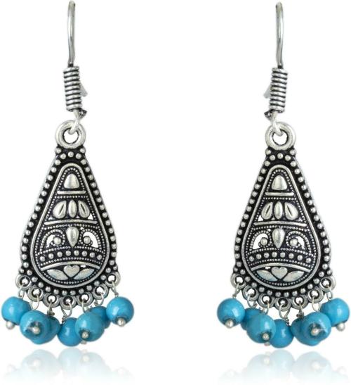 Buy Waama Jewels Silver Brass Drops And Danglers Blue For Women, Girls Online at Best Prices in ...