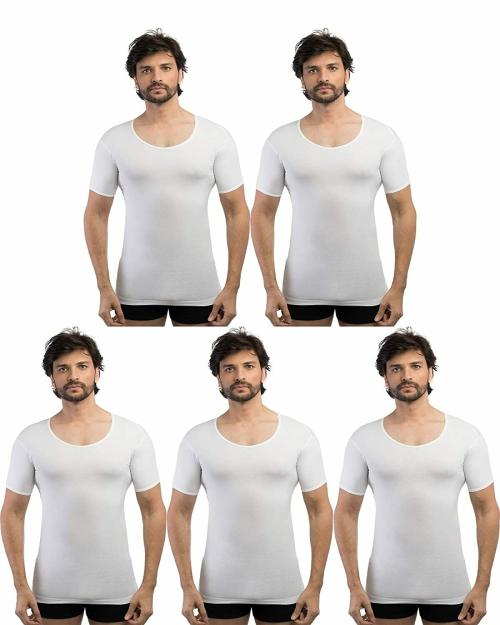 Buy VIP Supreme Men's Half Sleeve Cotton Vest (Pack of 5) Online at ...