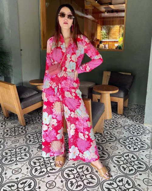 Buy LEELI PEERI DESIGNER Women Floral Print 2-Piece Co-Ord Set Online ...