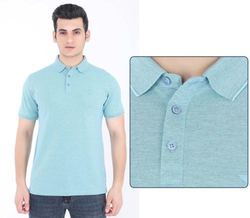 Buy BONGEAR Men Aqua Solid Cotton Blend Polo Neck T-shirt,Blue,XXXL Online at Best Prices in ...