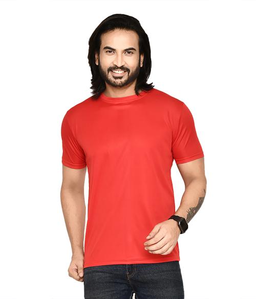 Buy Roy's Casual Regular Fit Solid Pattern Round Neck Polyester T-shirt with Half Sleeve I ...