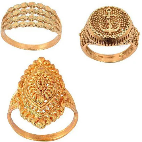 Buy Handicraft Kottage Gold Plated Rings Combo for Women Metal Gold ...