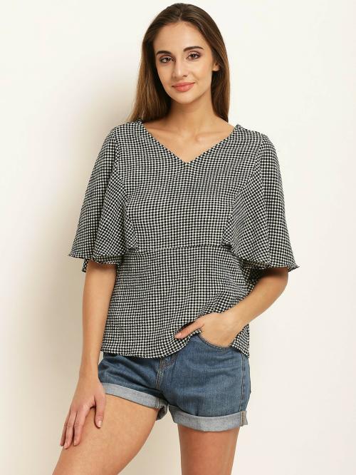 Buy Rare Women Black Checkered Top Online at Best Prices in India - JioMart.