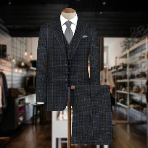 Buy BIGREAMS.COM Premium Unstitched Checkered 3 Piece Suits Fabric For ...