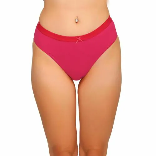 Buy Revoue Cotton Lycra Solid Mid waist full Coverage Bikini For Women (Color,Magenta Size:-L ...