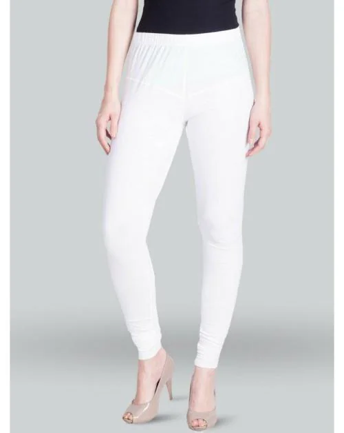 Buy Lyra Women's Off white Solid Churidar Leggings Online at Best ...