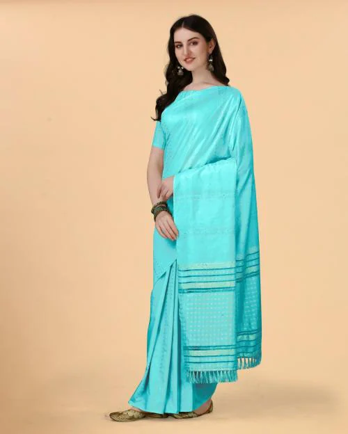 Buy SWIFFIN Premium Collection Viscose Silk Banarasi Violet Saree For ...