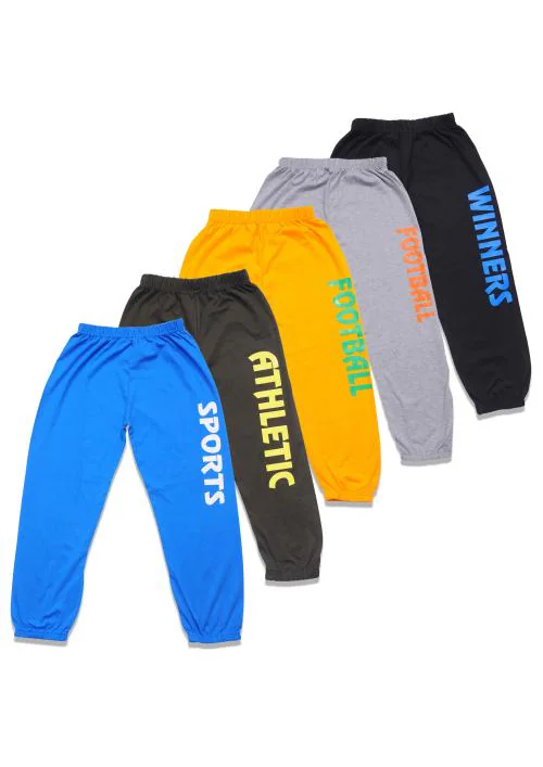 Buy T2F Boys Multicolor 100% Cotton Printed Track Pants (Pack of 5 ...