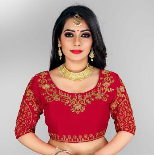 Buy Jay Pal Women Red Silk Blend Round Neck Blouse Online at Best Prices in India - JioMart.