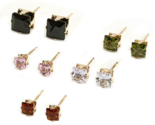 Buy Manath Artificial Indian Traditional 5 Stone Earrings Set for Women ...