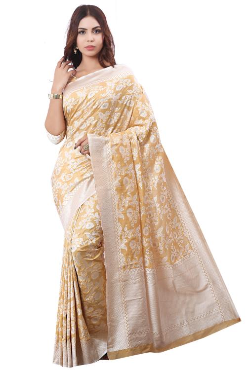 Buy Glory Sarees Woven Lucknow Chikankari Silk Blend, Jacquard Saree ...