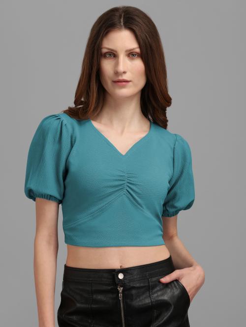 Buy Purvaja Women Turquoise Solid Western Top Online at Best Prices in India - JioMart.