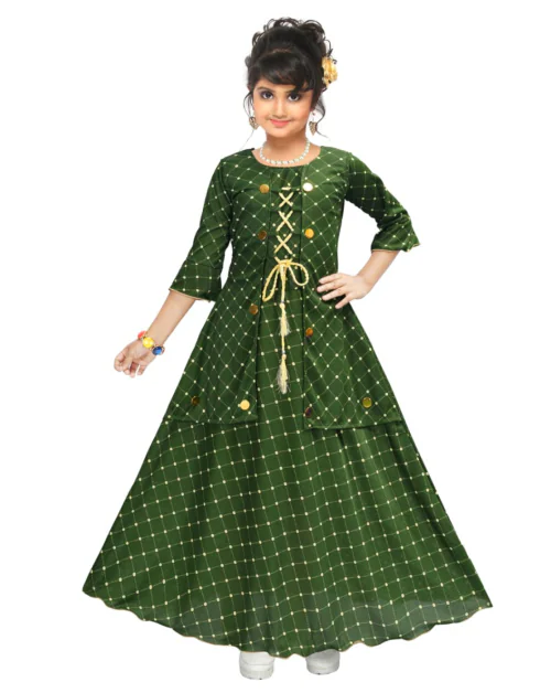 Buy 4YOU DRESSES Beautiful Green Color Stretch Cotton Sarin Fabric Fit ...