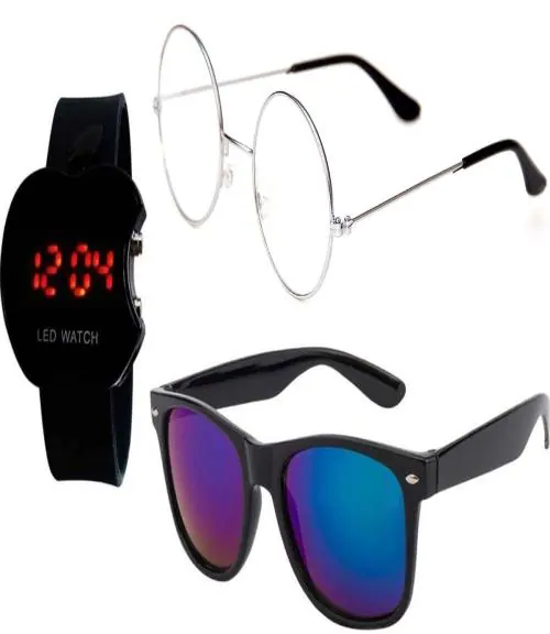 Buy Younky Combo of Stylish Round & Wayfarer Sunglasses for Men And ...