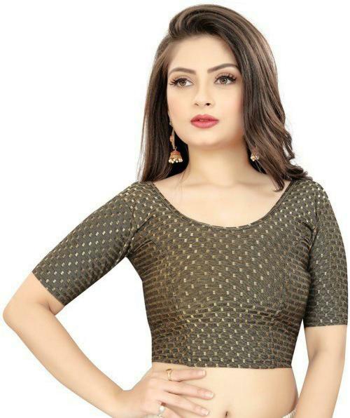 Buy Sanmati Creation Women Multicolor Self Design Cotton Lycra Blend Single Blouse Online at ...