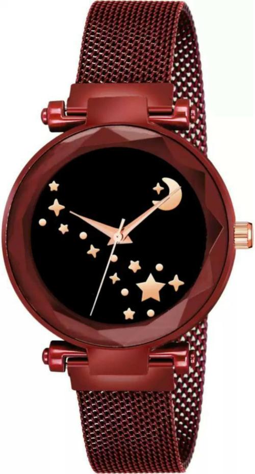 Buy Bolun Analog Black Dial Maroon Strap Watch For Women Online at Best ...